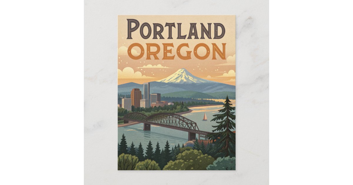Portland Oregon Mount Hood Skyline Postcard | Zazzle