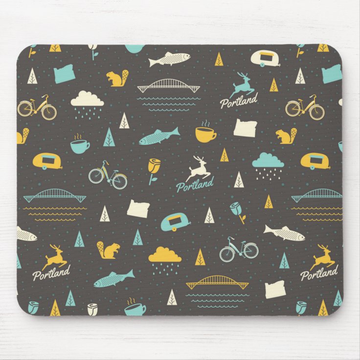 Portland, Oregon Pattern Mouse Pad | Zazzle