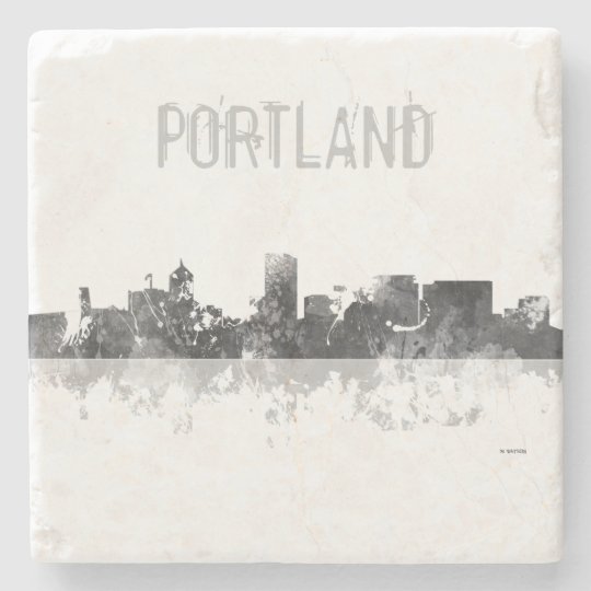 PORTLAND OREGON SKYLINE STONE COASTER | Zazzle.com