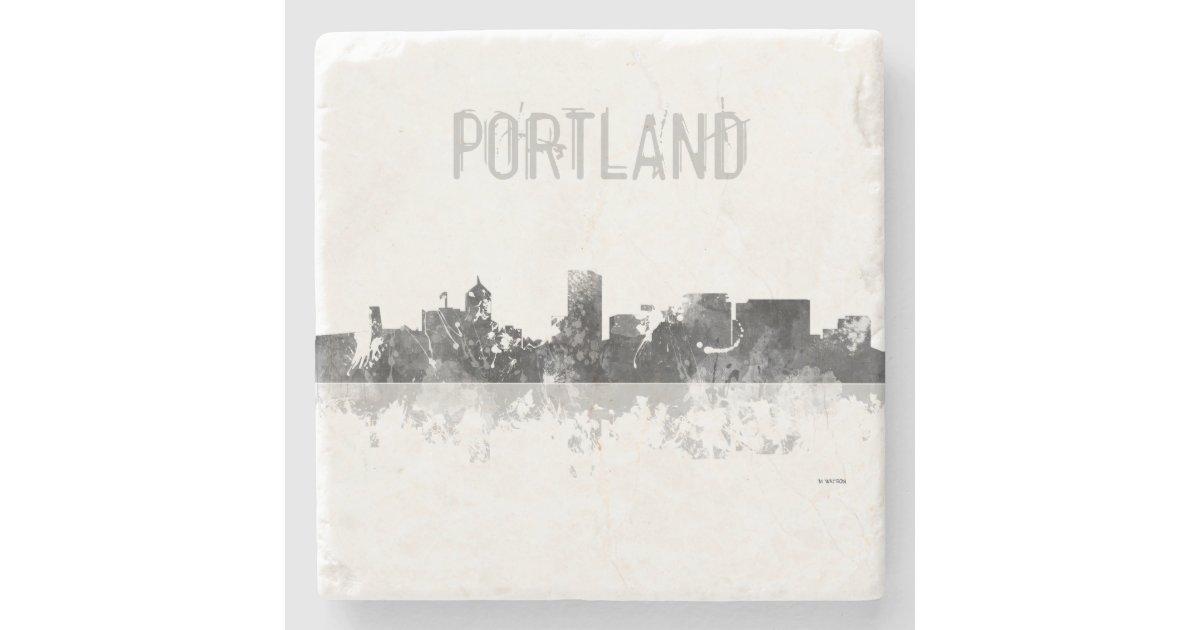 PORTLAND OREGON SKYLINE STONE COASTER | Zazzle