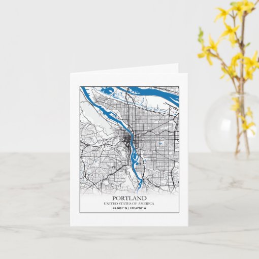 Portland Oregon USA Travel City Map Card | Zazzle