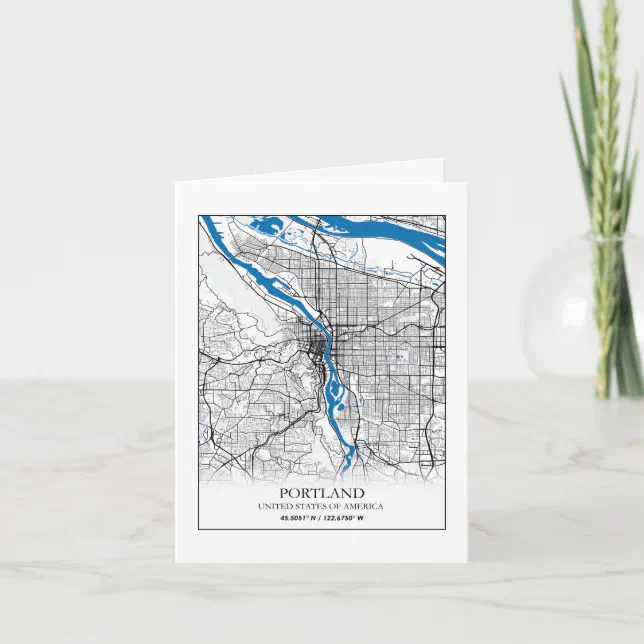 Portland Oregon USA Travel City Map Card | Zazzle