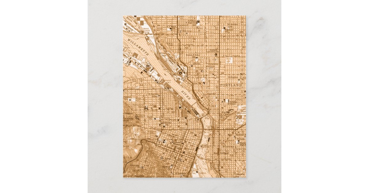 Portland oregon vintage map postcard | Zazzle
