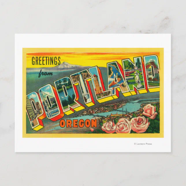 Portland, OregonLarge Letter Scenes Postcard | Zazzle