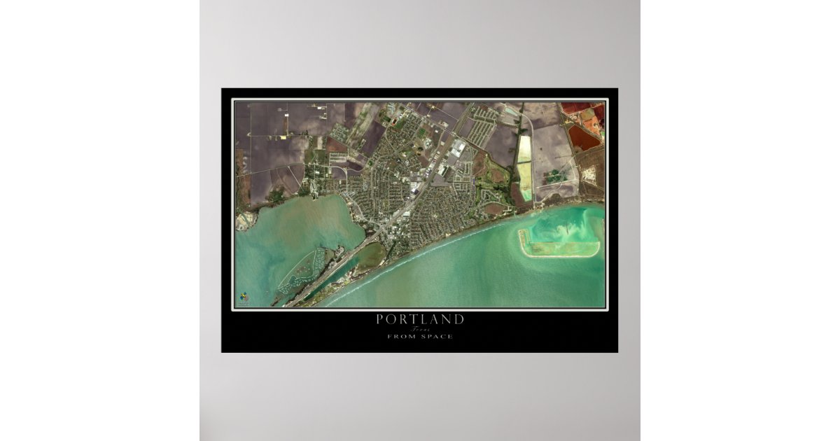 Portland Texas Satellite Poster Map | Zazzle
