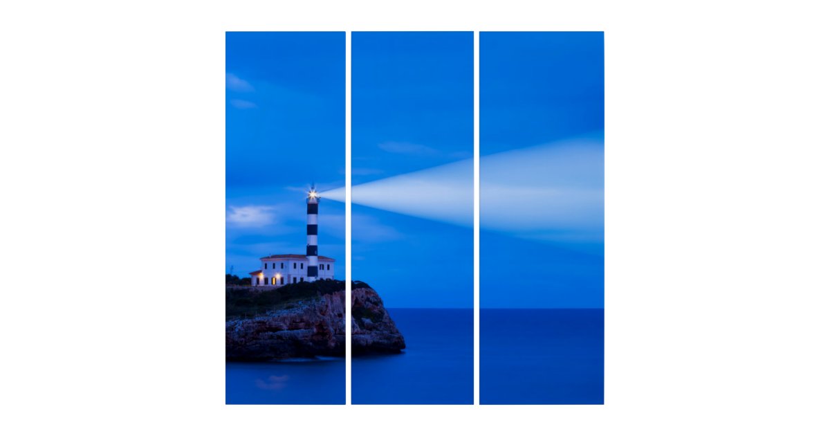 Portocolom Lighthouse Triptych | Zazzle