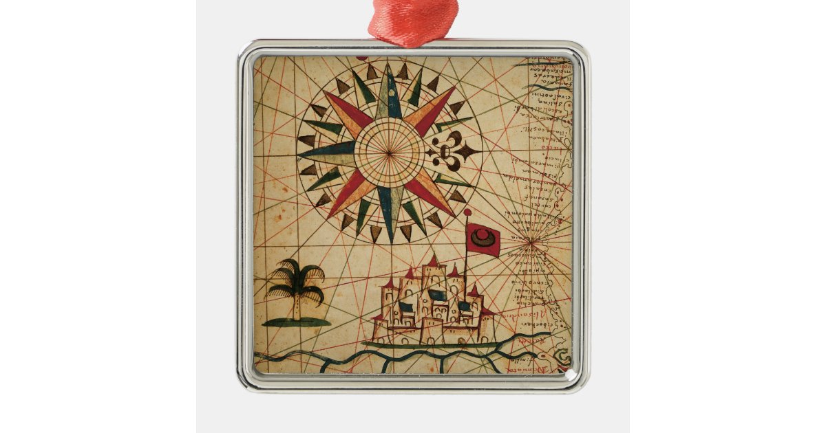 Portolan Chart | Map of Cairo, Egypt Metal Ornament | Zazzle