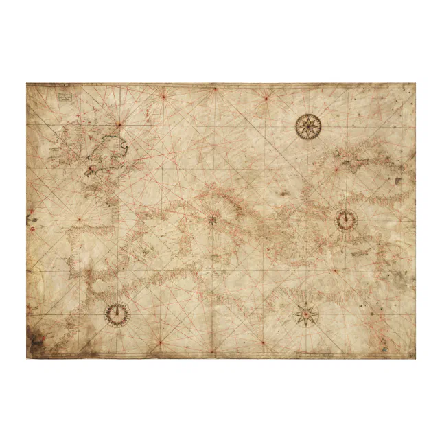 Portolan Chart of the Mediterranean circa 1500 Canvas Print | Zazzle