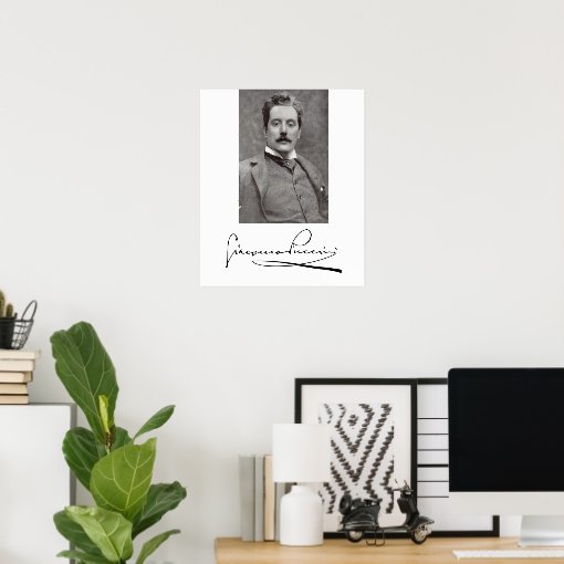 Portrait and Signature of Giacomo Puccini Poster | Zazzle