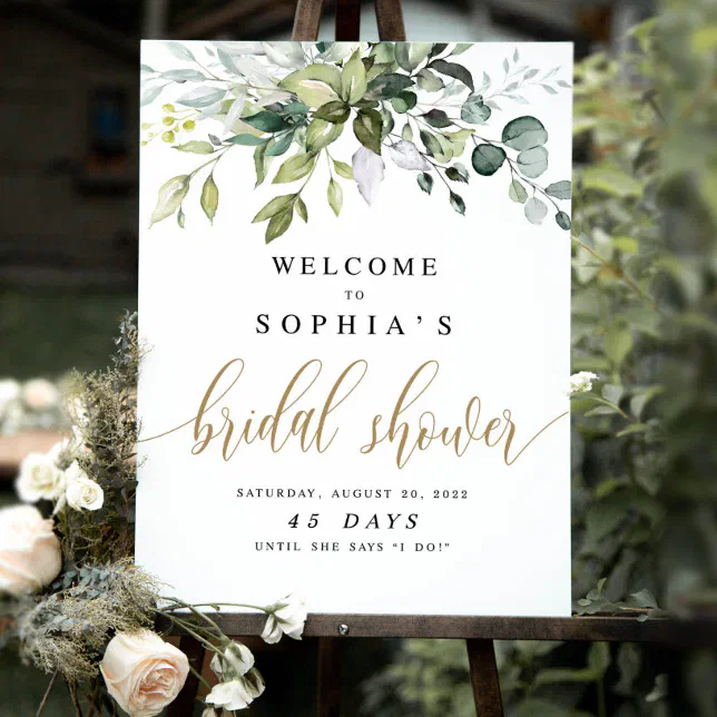 Portrait Bridal Shower Welcome Sign Template Brunc | Zazzle