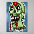 Portrait of a green zombie face | AI Art Poster | Zazzle