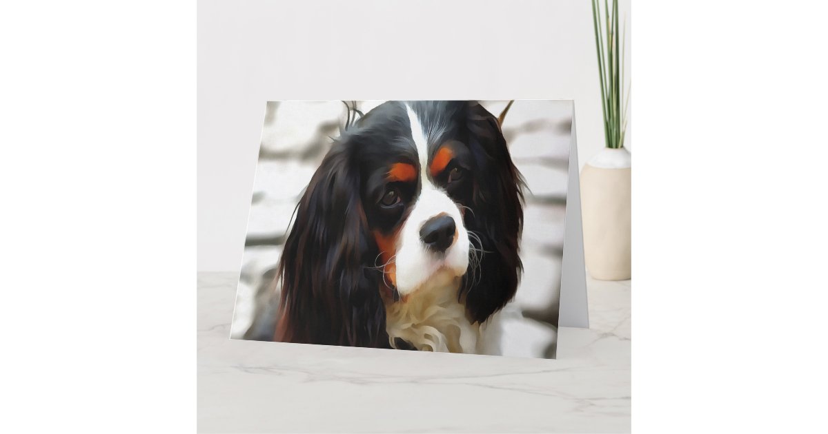 Portrait Of A King Charles Cavalier Spaniel Thank You Card | Zazzle