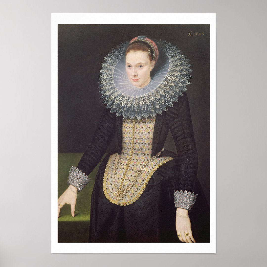 Portrait of a Lady, 1613 (oil on panel) Poster | Zazzle