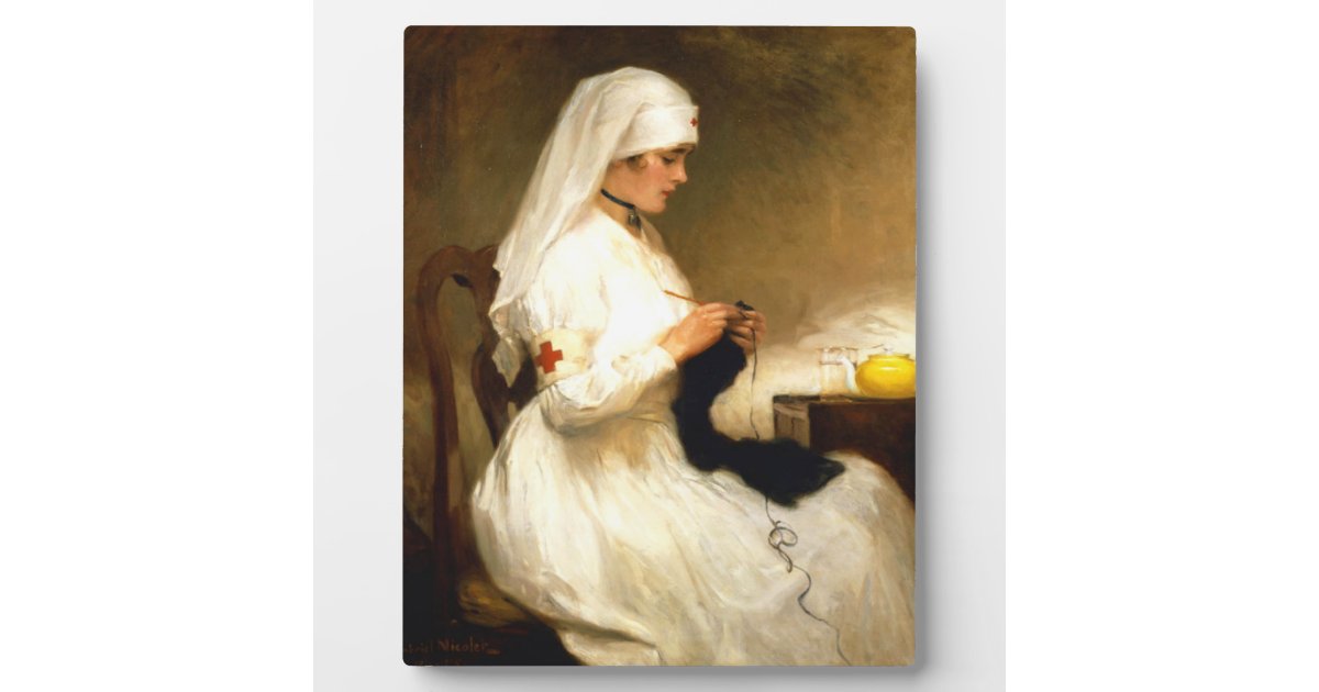 Portrait Of A Nurse Red Cross - Gabriel Nicolet Plaque | Zazzle