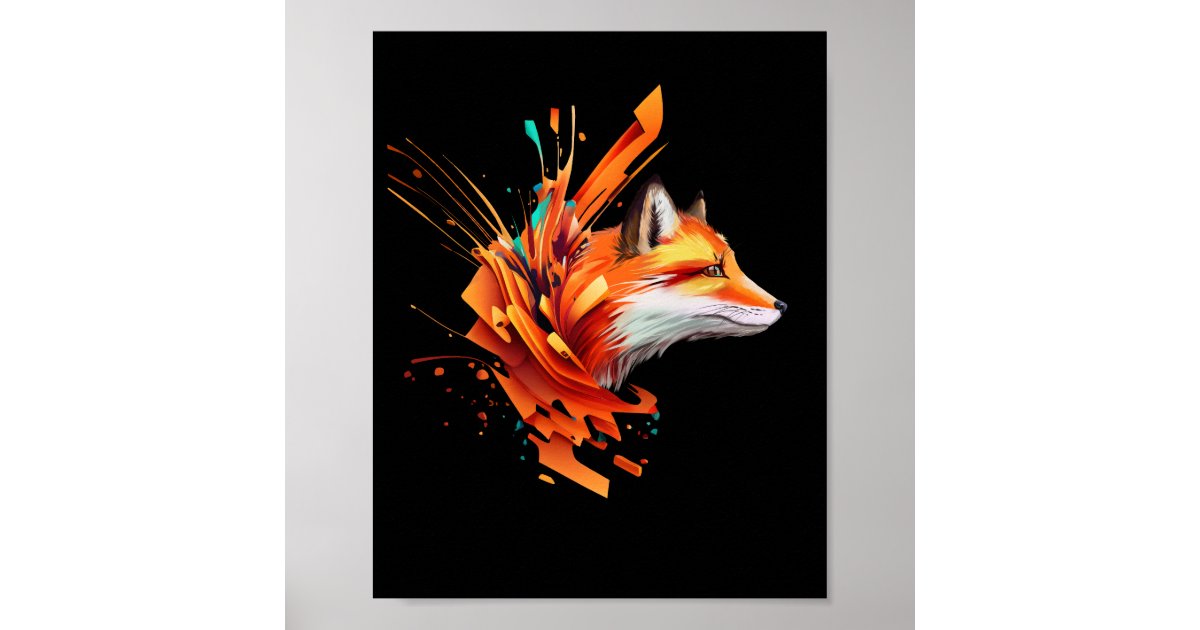 Portrait of a red fox poster | Zazzle
