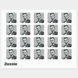 Portrait of Abe Lincoln 1 Square Sticker | Zazzle