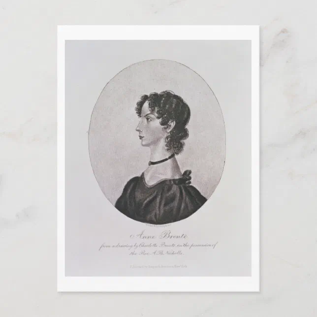 Portrait of Anne Bronte (1820-49) from a drawing i Postcard | Zazzle