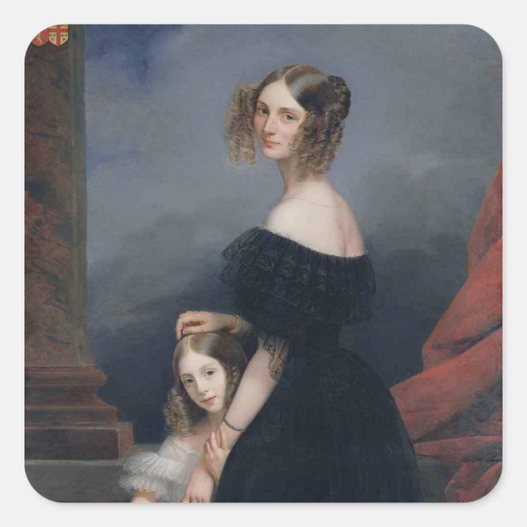 Portrait of Anne-Louise Alix de Montmorency Square Sticker | Zazzle