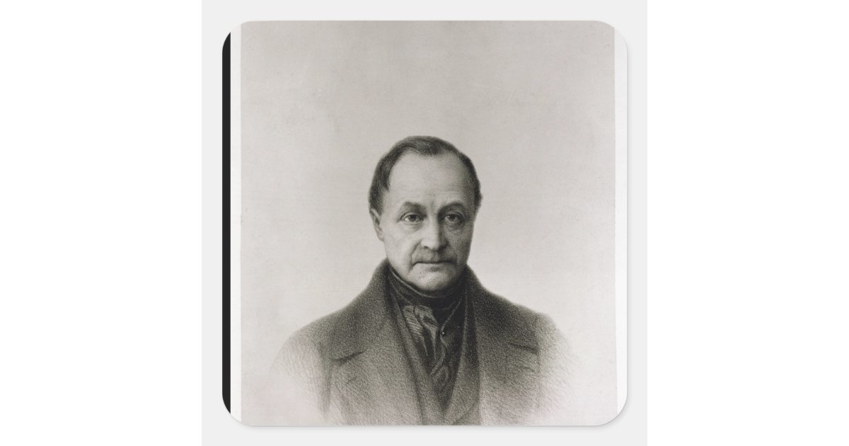 Portrait of Auguste Comte , French philosopher Square Sticker | Zazzle