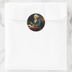 Portrait of Benjamin Franklin Classic Round Sticker | Zazzle