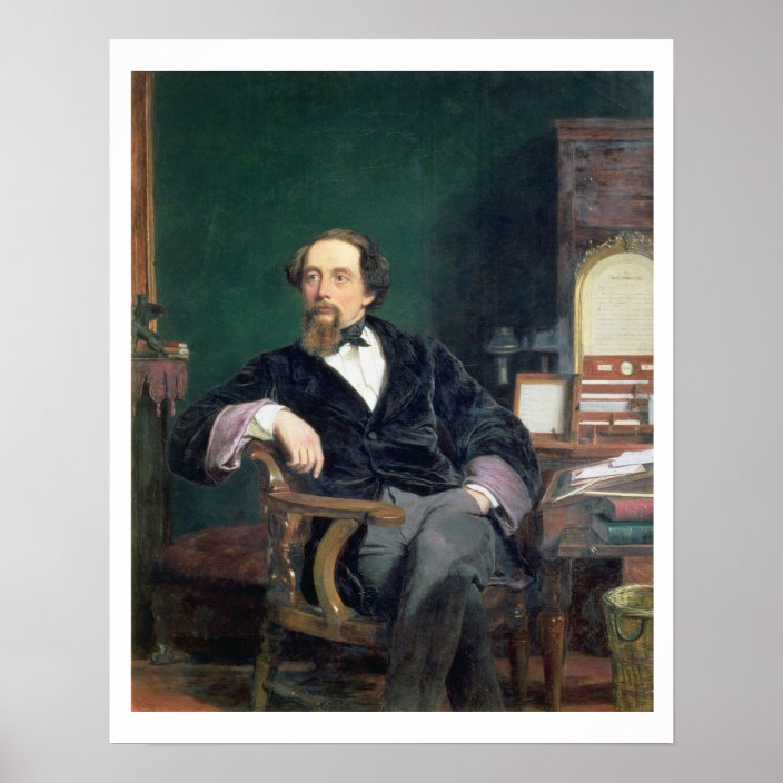 Portrait of Charles Dickens (oil on canvas) Poster | Zazzle.com
