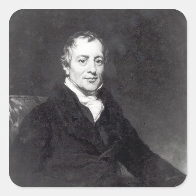 Portrait of David Ricardo Square Sticker | Zazzle