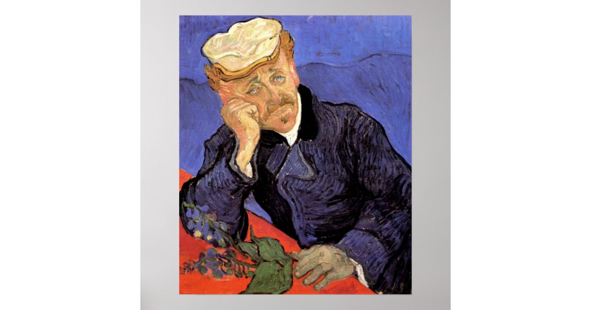Portrait of Doctor Gachet by Vincent van Gogh Poster | Zazzle