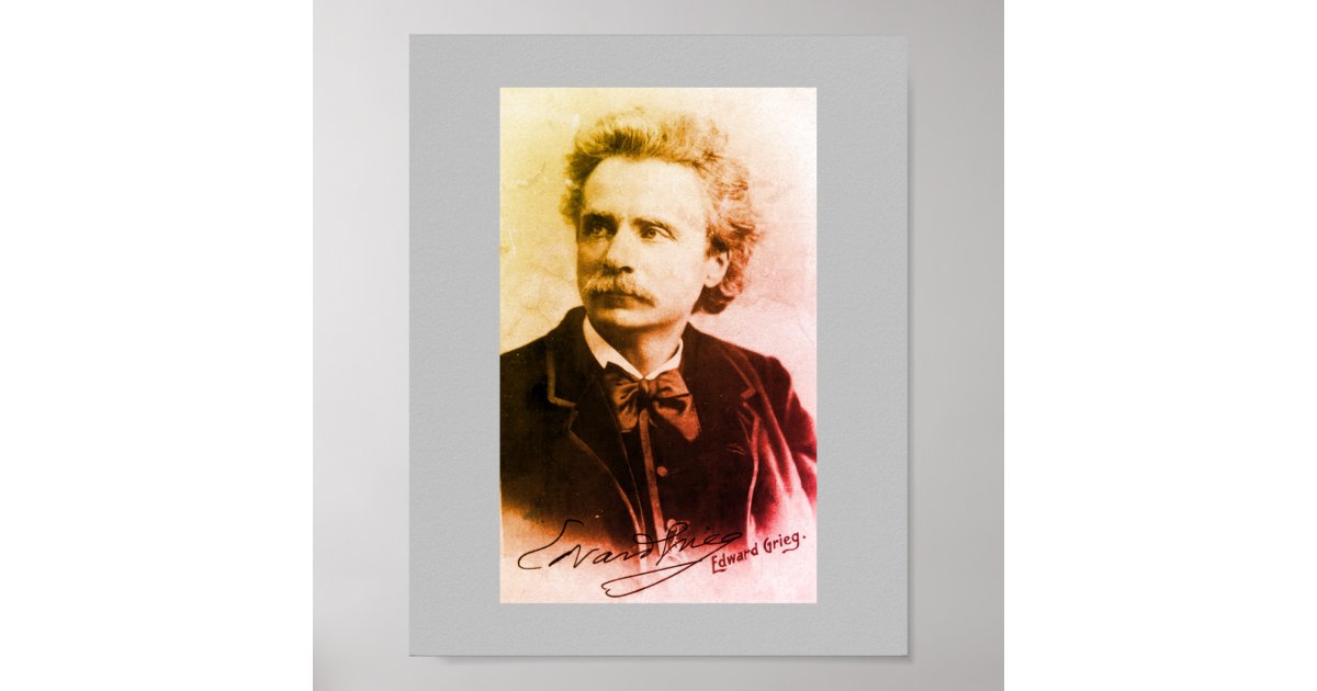 Portrait of Edvard Grieg Poster | Zazzle