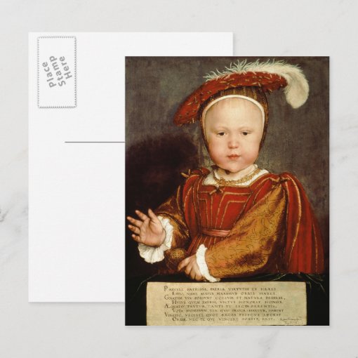 Portrait of Edward VI as a child, c.1538 Postcard | Zazzle