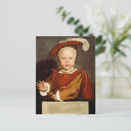 Portrait of Edward VI as a child, c.1538 Postcard | Zazzle