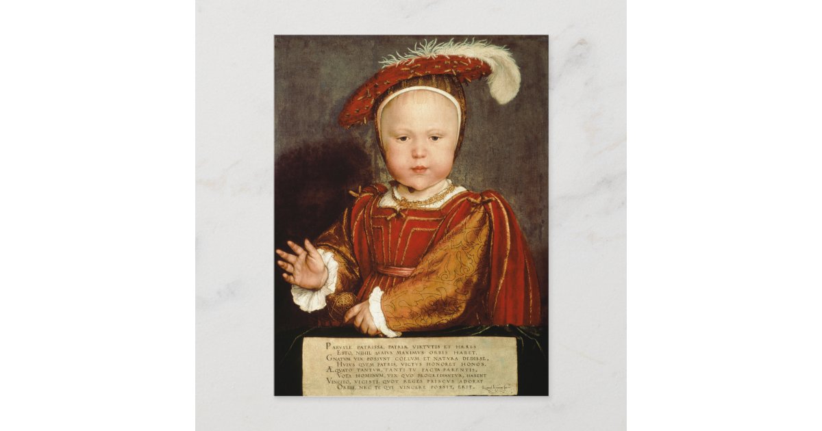 Portrait of Edward VI as a child, c.1538 Postcard | Zazzle