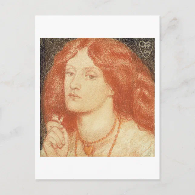 Portrait of Elizabeth Siddal (1834-62), 1860 (red Postcard | Zazzle