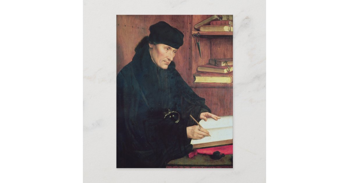 Portrait of Erasmus of Rotterdam Postcard | Zazzle