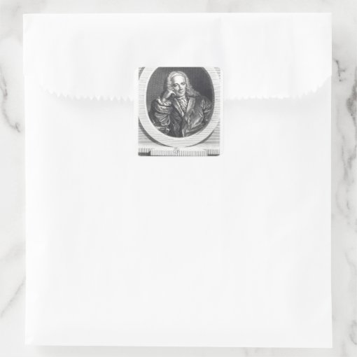 Portrait of Francois Quesnay Square Sticker | Zazzle