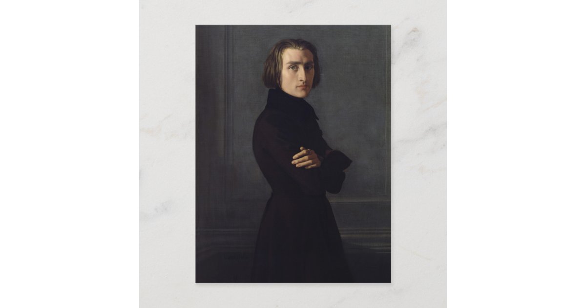 Portrait of Franz Liszt 1839 Postcard | Zazzle