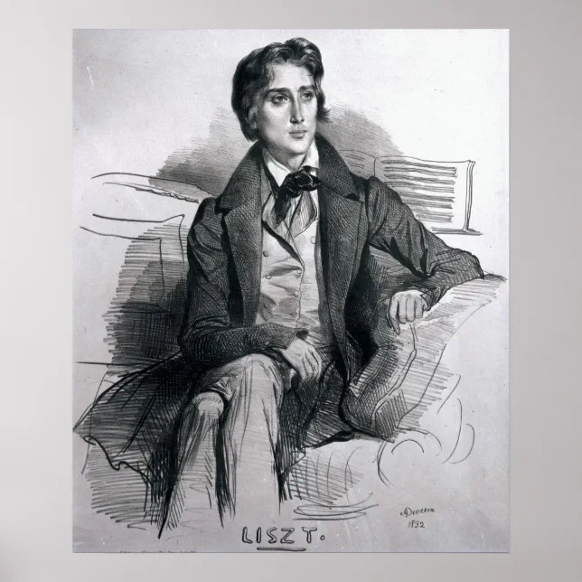 Portrait of Franz Liszt August 1832 Poster | Zazzle