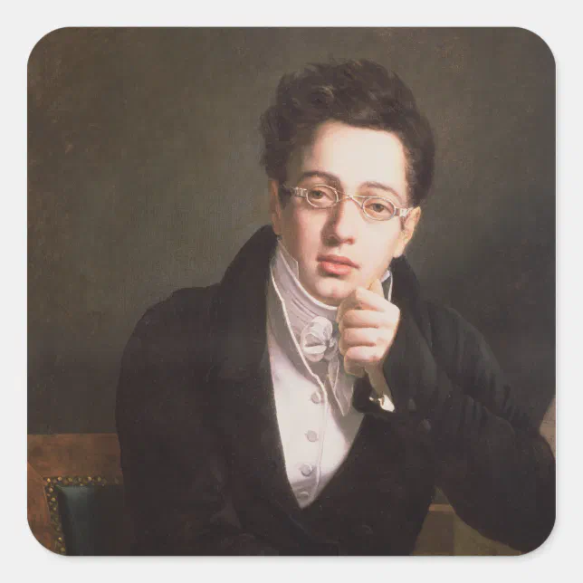 Portrait of Franz Schubert , Austrian composer Square Sticker | Zazzle