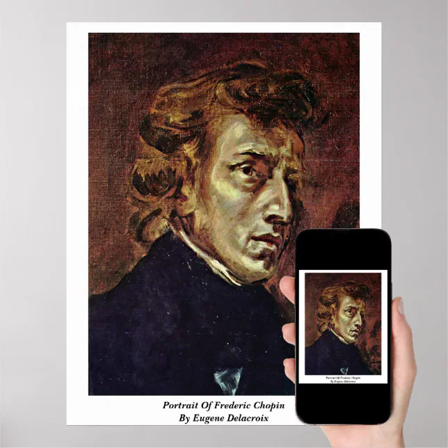 Portrait Of Frederic Chopin By Eugene Delacroix Poster | Zazzle