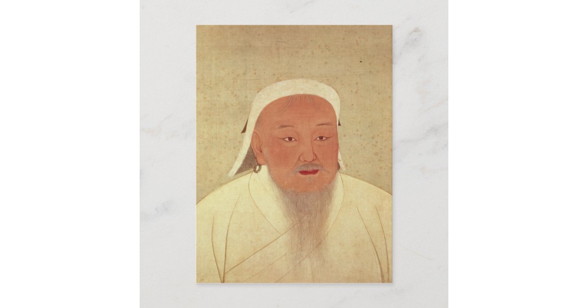 Portrait of Genghis Khan , Mongol Khan Postcard | Zazzle