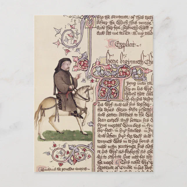 Portrait of Geoffrey Chaucer facsimile from Postcard | Zazzle