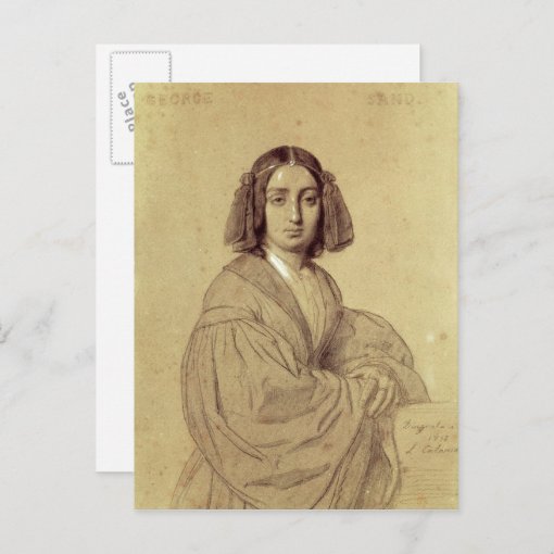 Portrait of George Sand 1837 Postcard | Zazzle