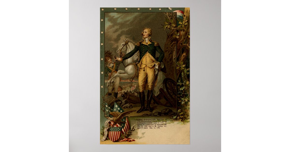 Portrait of George Washington Poster | Zazzle