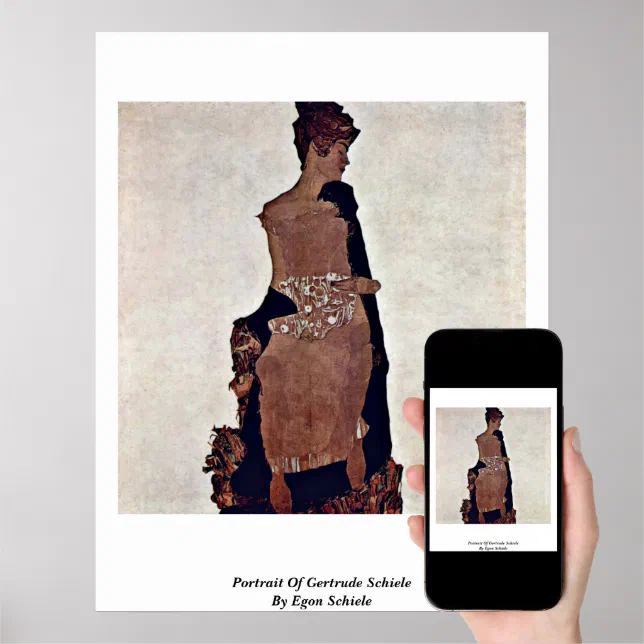 Portrait Of Gertrude Schiele By Egon Schiele Poster | Zazzle