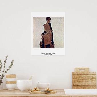 Portrait Of Gertrude Schiele By Egon Schiele Poster | Zazzle
