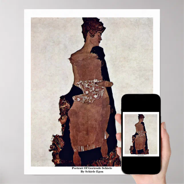 Portrait Of Gertrude Schiele By Schiele Egon Poster | Zazzle