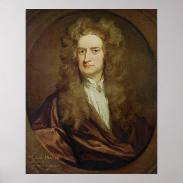 Portrait of Isaac Newton 1702 Poster | Zazzle