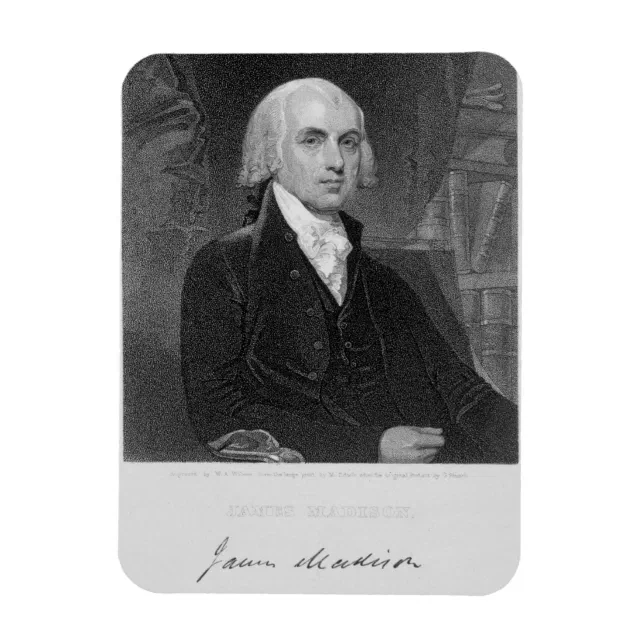 Portrait of James Madison, engraved by William A. Magnet | Zazzle