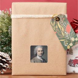 Portrait of Jean Jacques Rousseau Square Sticker | Zazzle