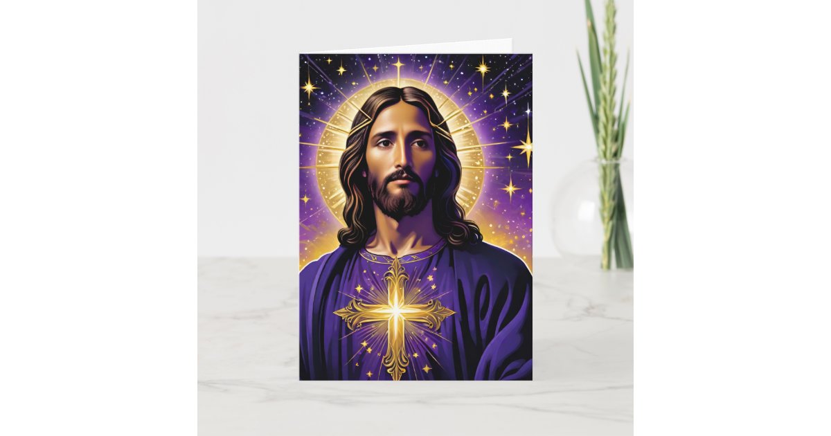 Portrait of Jesus Christ Christmas Card | Zazzle
