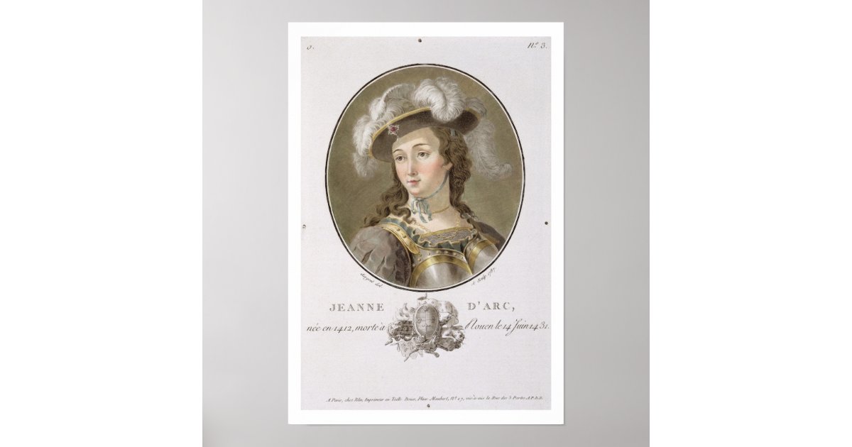 Portrait of Joan of Arc (1412-31), 1787 (coloured Poster | Zazzle